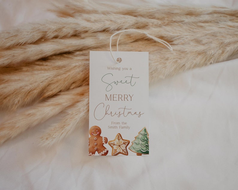 Editable Cookie Christmas Tag, A Sweet Christmas Tag, Holiday Gift Tag ...