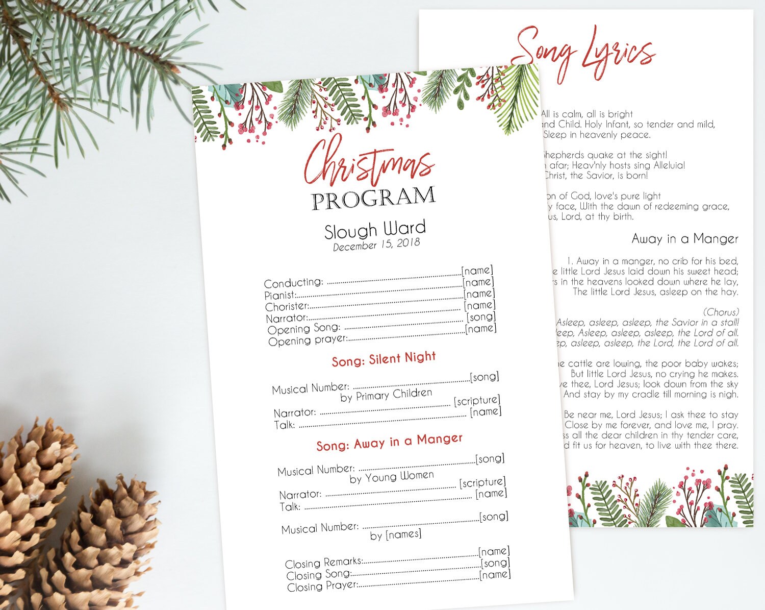 Christmas Program Editable PDF Editable Template Editable Etsy
