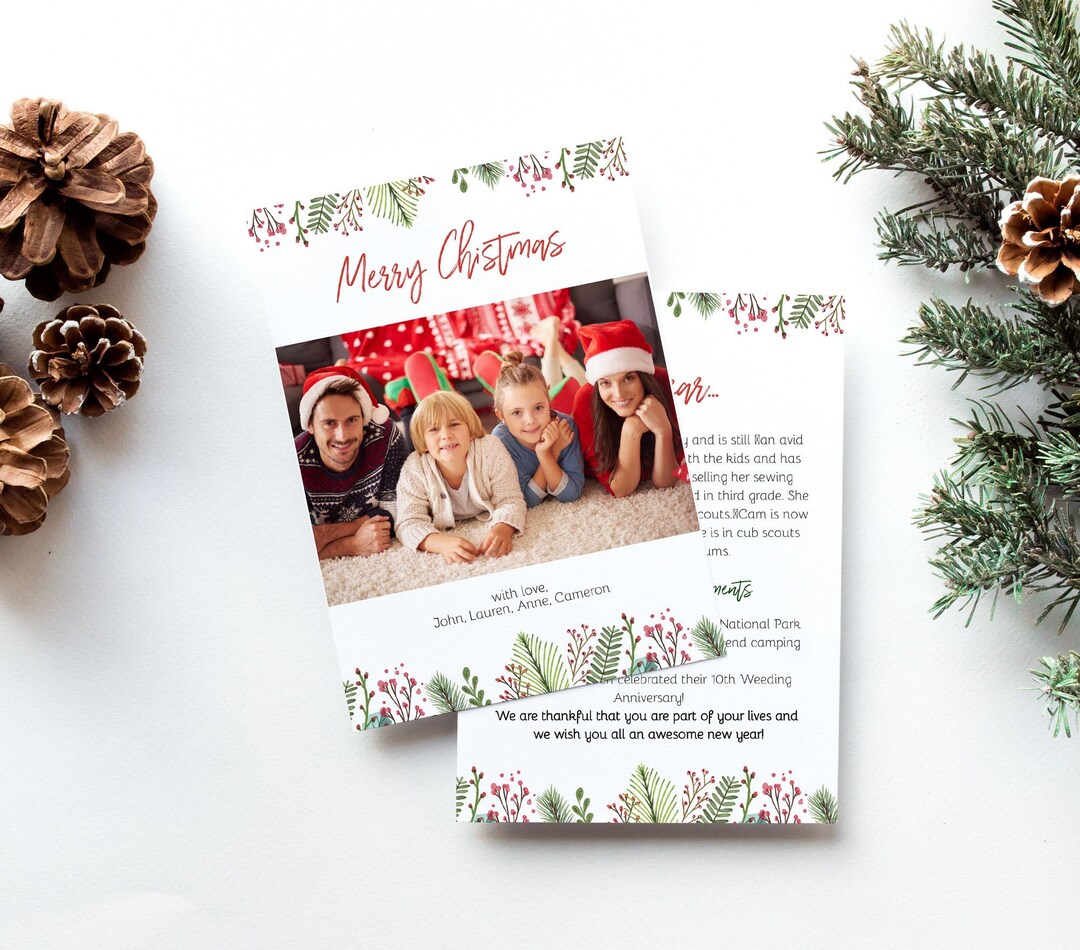 Year in Review Christmas Card Template, Editable Christmas Card, Year ...