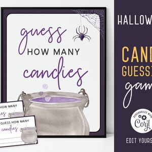 Halloween Guess How Many Candies Game, Editable Halloween Game ...