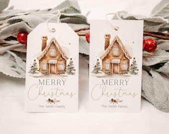Editable Merry Christmas Gift Tag Digital Download Printable Cute ...