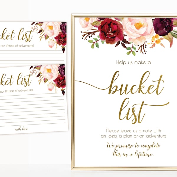 Bucket List Wedding - Etsy