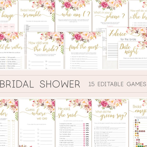 Pink Bridal Shower Games - Etsy