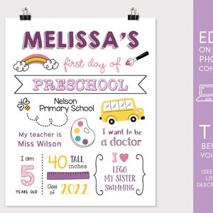 Editable Back to School Sign 2025, First/last Day of School Sign ...