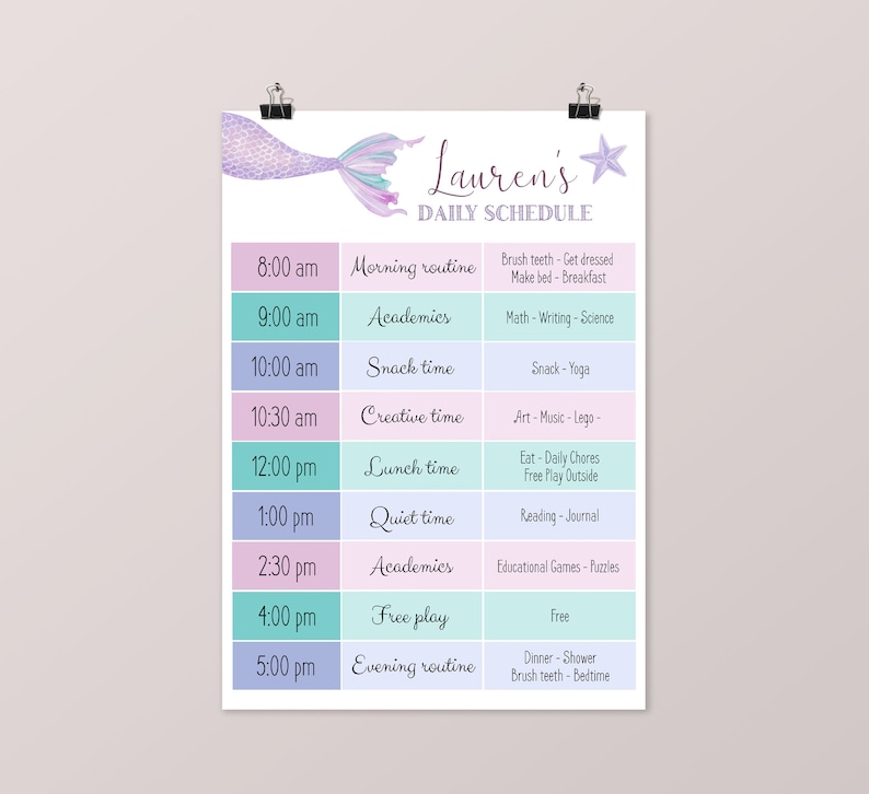 Editable Home School Daily Planner, Editable Daily Routine Schedule ...