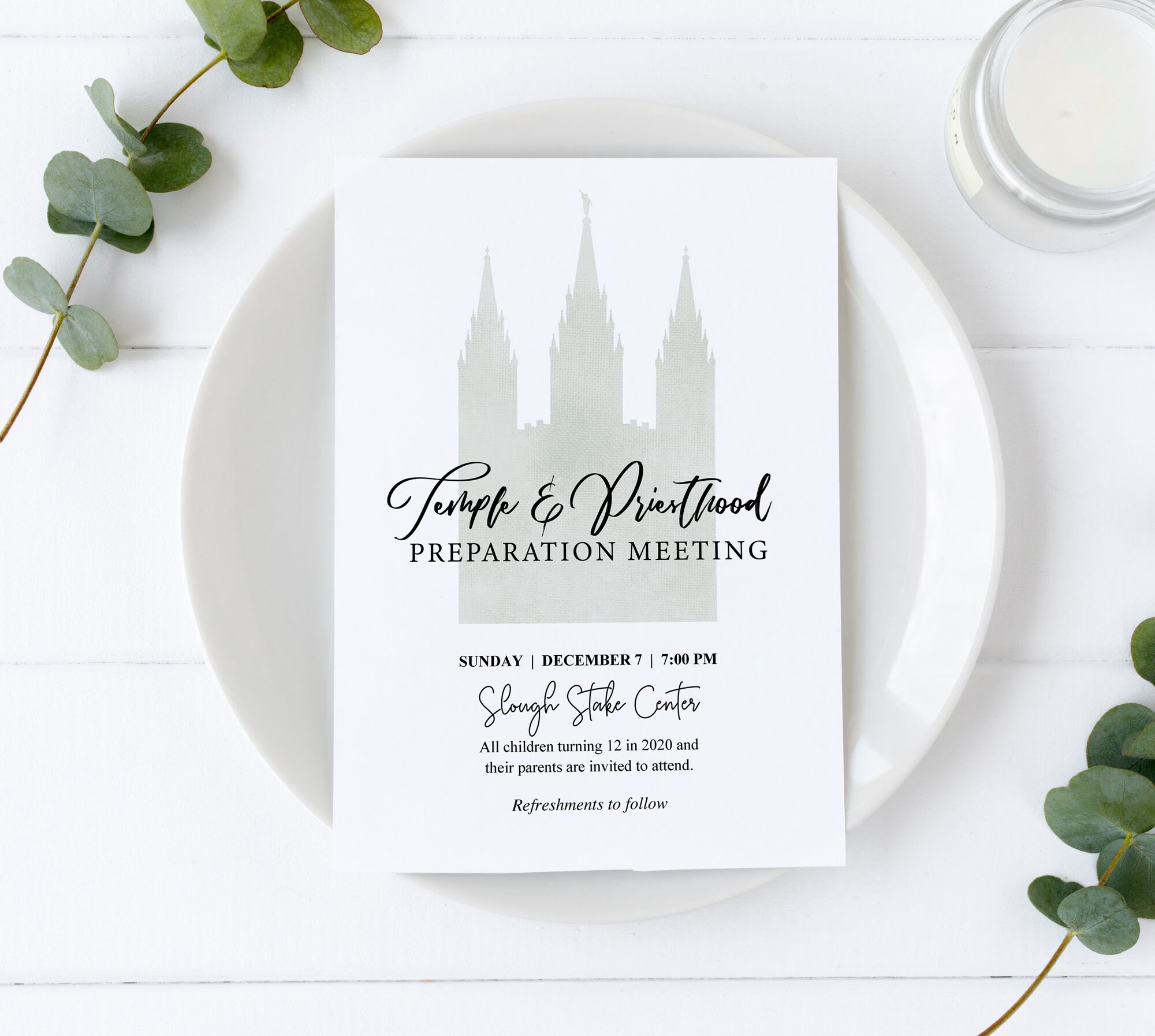 Temple and Priesthood Preparation Meeting EDITABLE Invitation | Etsy