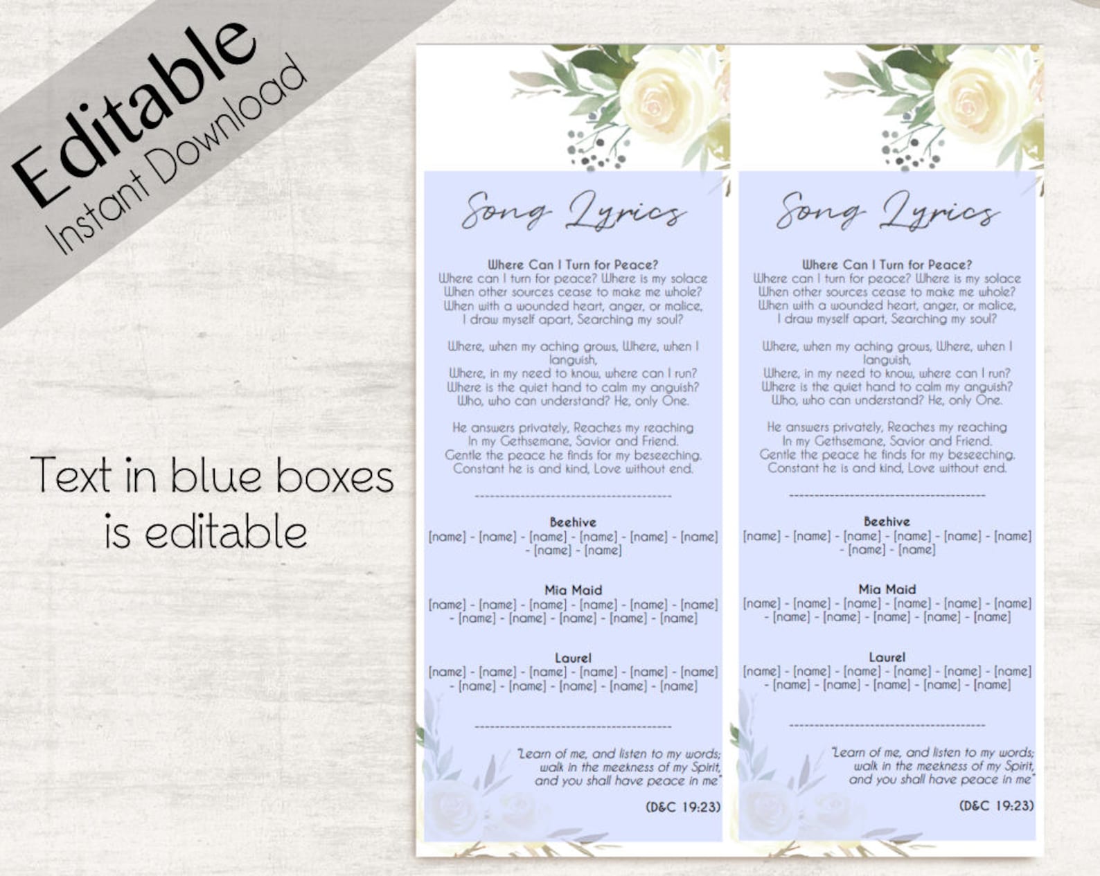 YW New Beginnings Program Editable Program Young Women White - Etsy