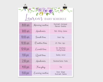 Editable Home School Daily Planner, Editable Daily Routine Schedule ...