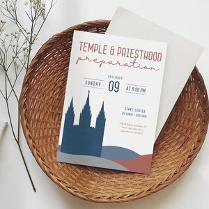 Temple and Priesthood Preparation Meeting, EDITABLE Invitation Program ...