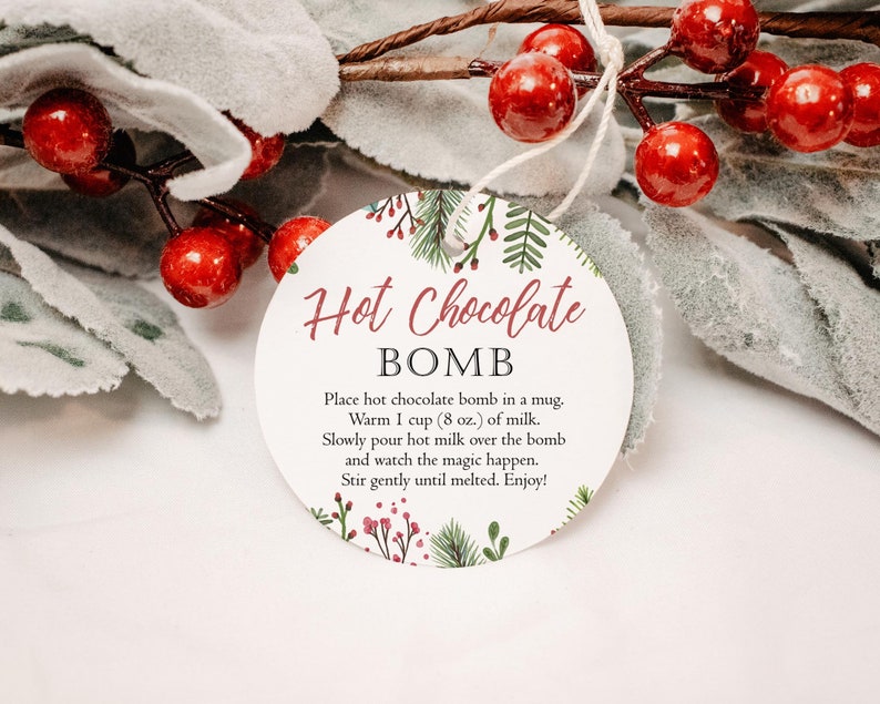 Editable Fall Hot Chocolate Bomb Tags, Bomb Instructions Christmas ...