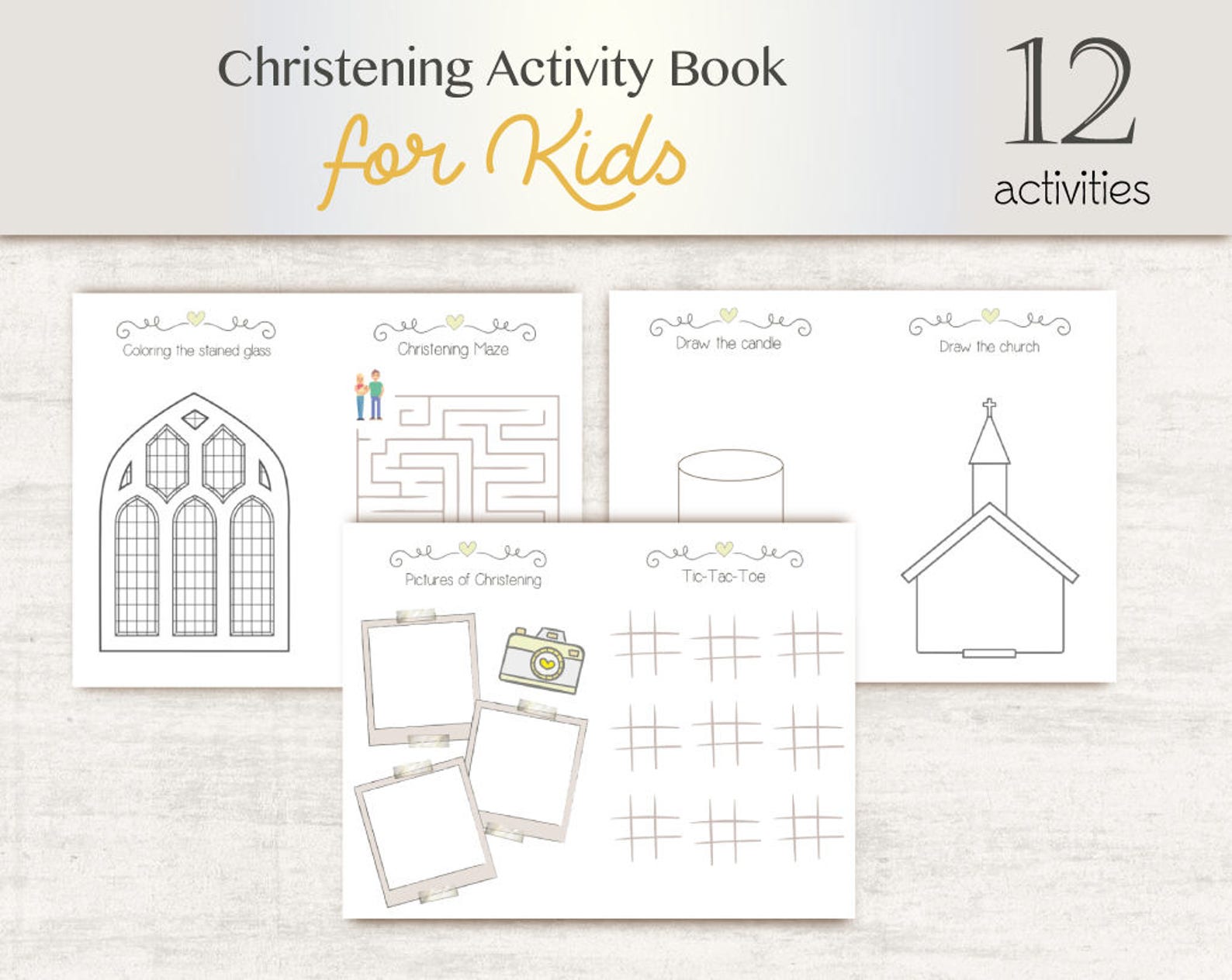 Kids Activity Pack Christening Children Activities Book, Book Kids ...