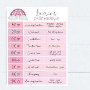 Editable Home School Daily Planner, Editable Daily Routine Schedule ...