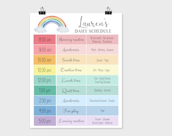 Editable Home School Daily Planner, Editable Daily Routine Schedule ...