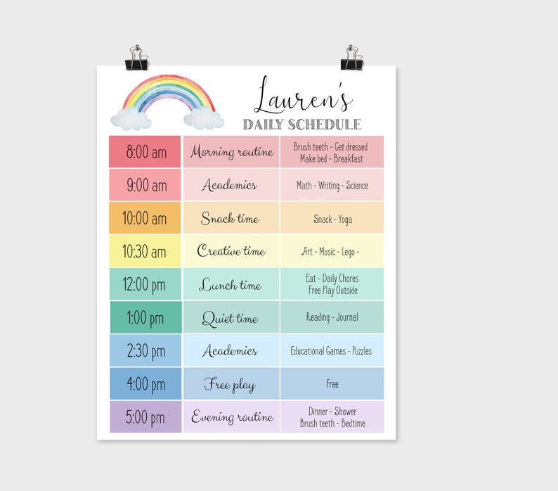 Editable Home School Daily Planner Editable Daily Routine - Etsy