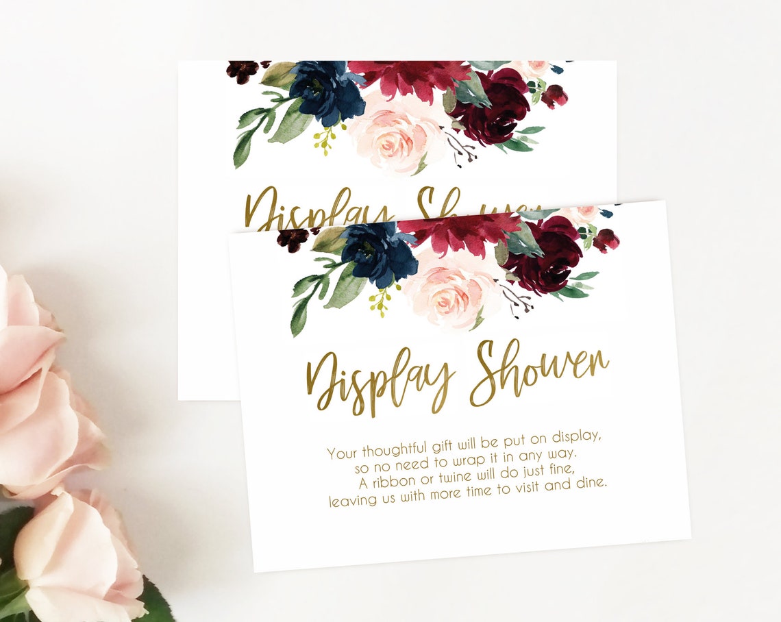 Display Shower Card Editable Display Card Printable Bridal | Etsy