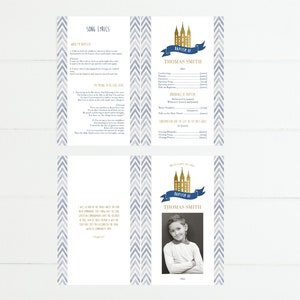 Editable Baptism Program, Baptism LDS Printable Digital, Songs Handout ...