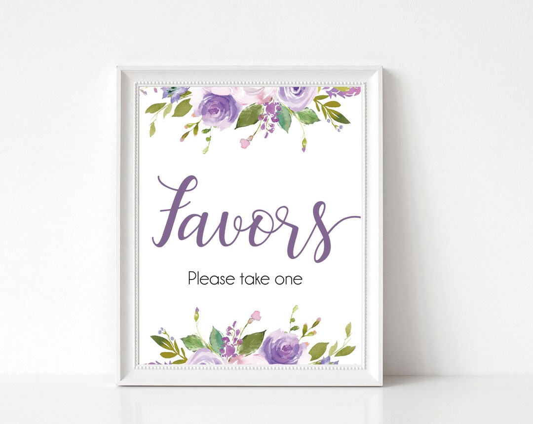 Favor Sign, Printable Sign Baby Bridal Wedding Shower Sign, Favor Sign ...
