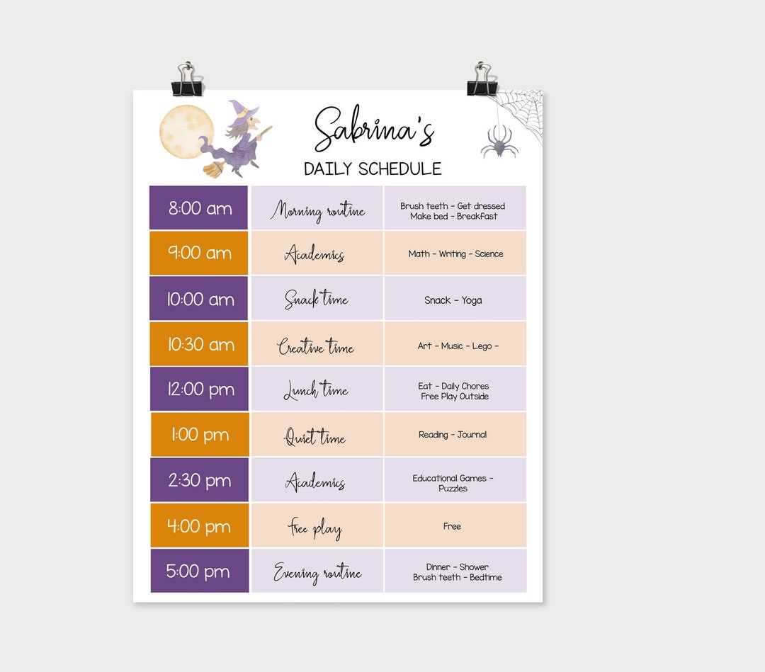 Editable Home School Daily Planner, Editable Daily Routine Schedule ...
