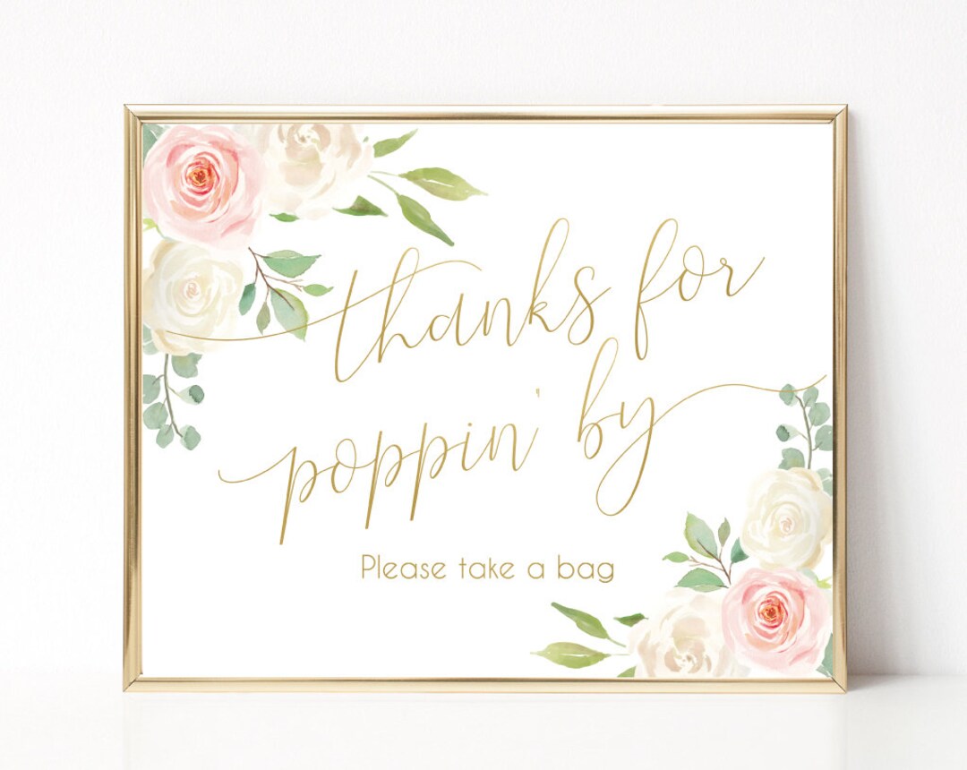 Thanks for Popping by Printable Sign Baby Shower Sign, Wedding Popcorn ...