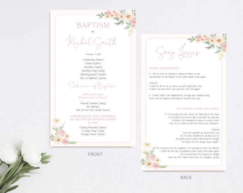 Editable LDS Baptism Program, Poster Baptism, Choose the Right, I Love ...