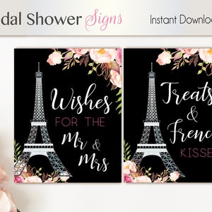 Sign Paris Themed Bridal Shower, Bridal Shower Sign Package Bundle ...