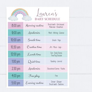 Editable Home School Daily Planner, Editable Daily Routine Schedule ...