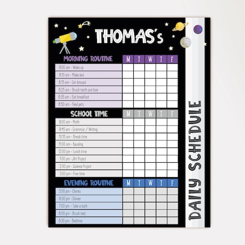 Editable Home School Daily Planner Editable Daily Routine - Etsy