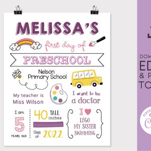 Editable Back to School Sign 2025, First/last Day of School Sign ...