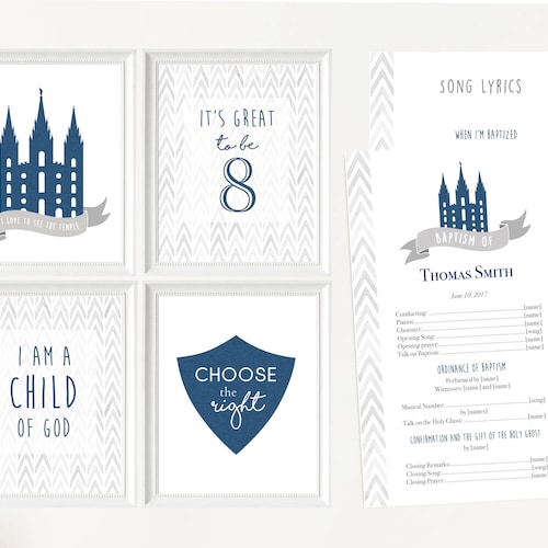 It's Great to Be 8 Banner: LDS Primary Baptism Preview - Etsy