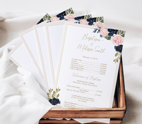 Editable Baptism Program Printable Digital Handout Girl - Etsy UK