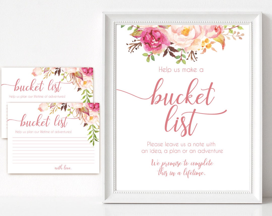Wedding Bucket List, Bucket List Wedding, Bucket List Guest Book ...