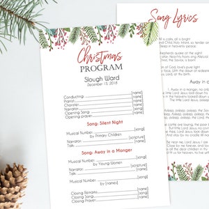 Christmas Program, Editable PDF, Editable Template, Editable Text ...