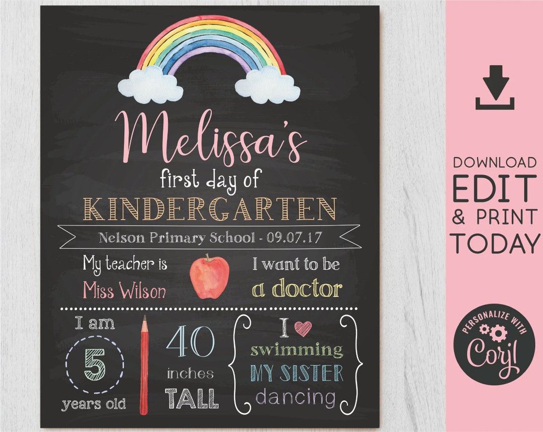 Editable Back to School Sign 2025, First/last Day of School Sign ...