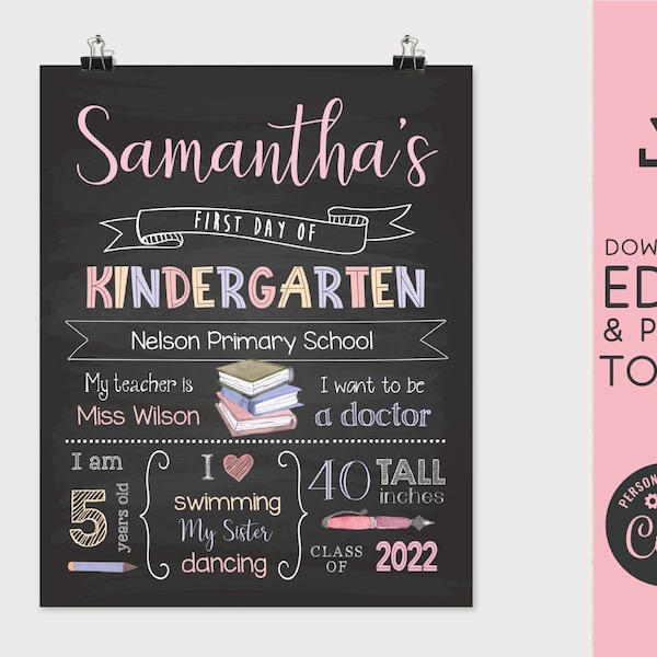 First Day Chalkboard - Etsy