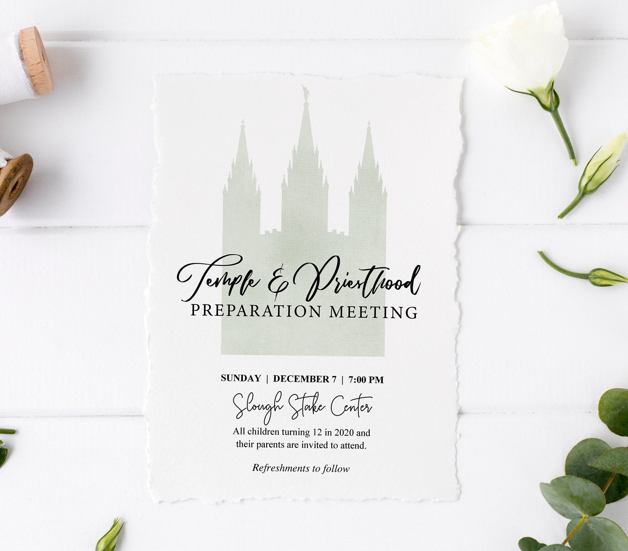 Temple and Priesthood Preparation Meeting EDITABLE Invitation | Etsy