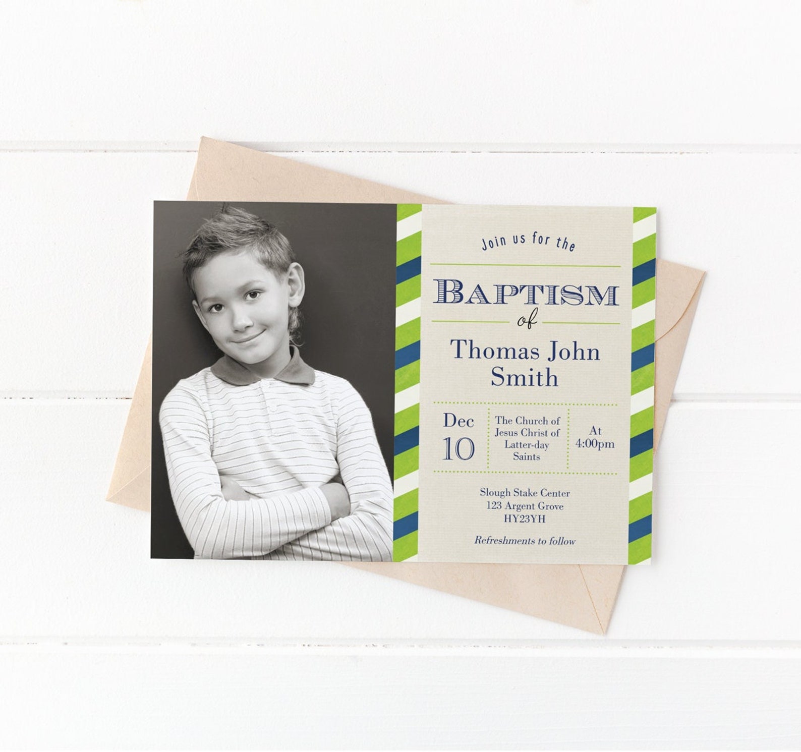 Baptism Invitation Boy Editable File, Instant Download Boy Invitation ...
