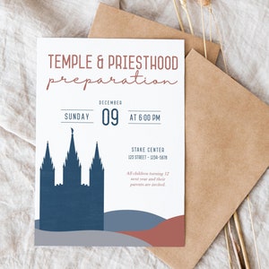 Temple and Priesthood Preparation Meeting, EDITABLE Invitation Program ...
