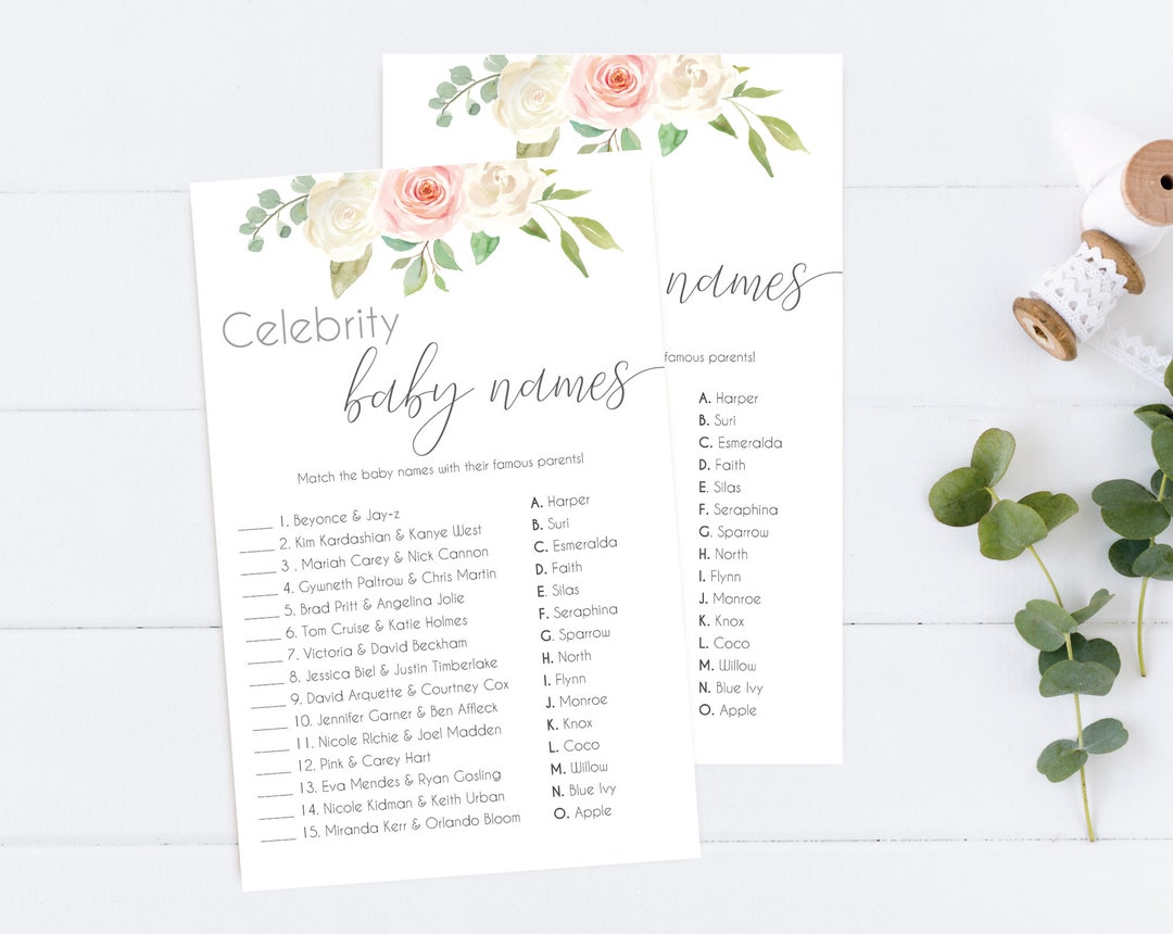 Baby Shower Game Celebrity Baby Name Game, Baby Shower Game Editable ...
