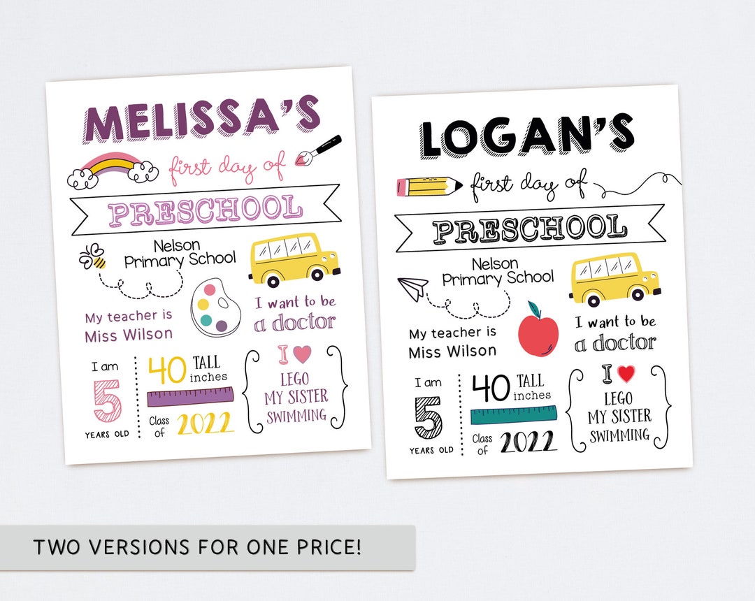 Editable Back to School Sign 2025, First/last Day of School Sign ...