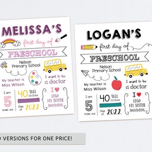 Editable Back to School Sign 2025, First/last Day of School Sign ...