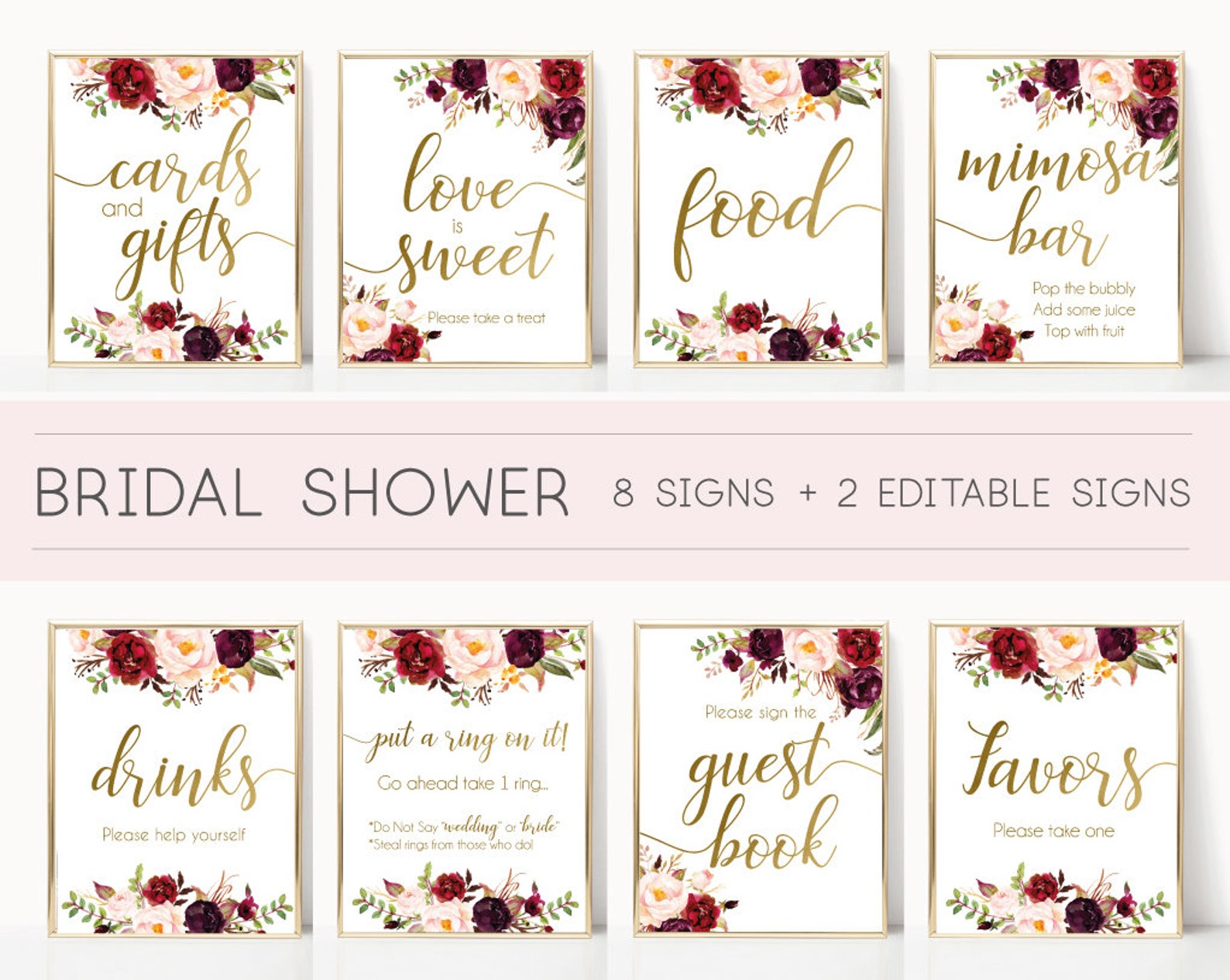 Bridal Shower Sign Bridal Shower Sign Package - Etsy