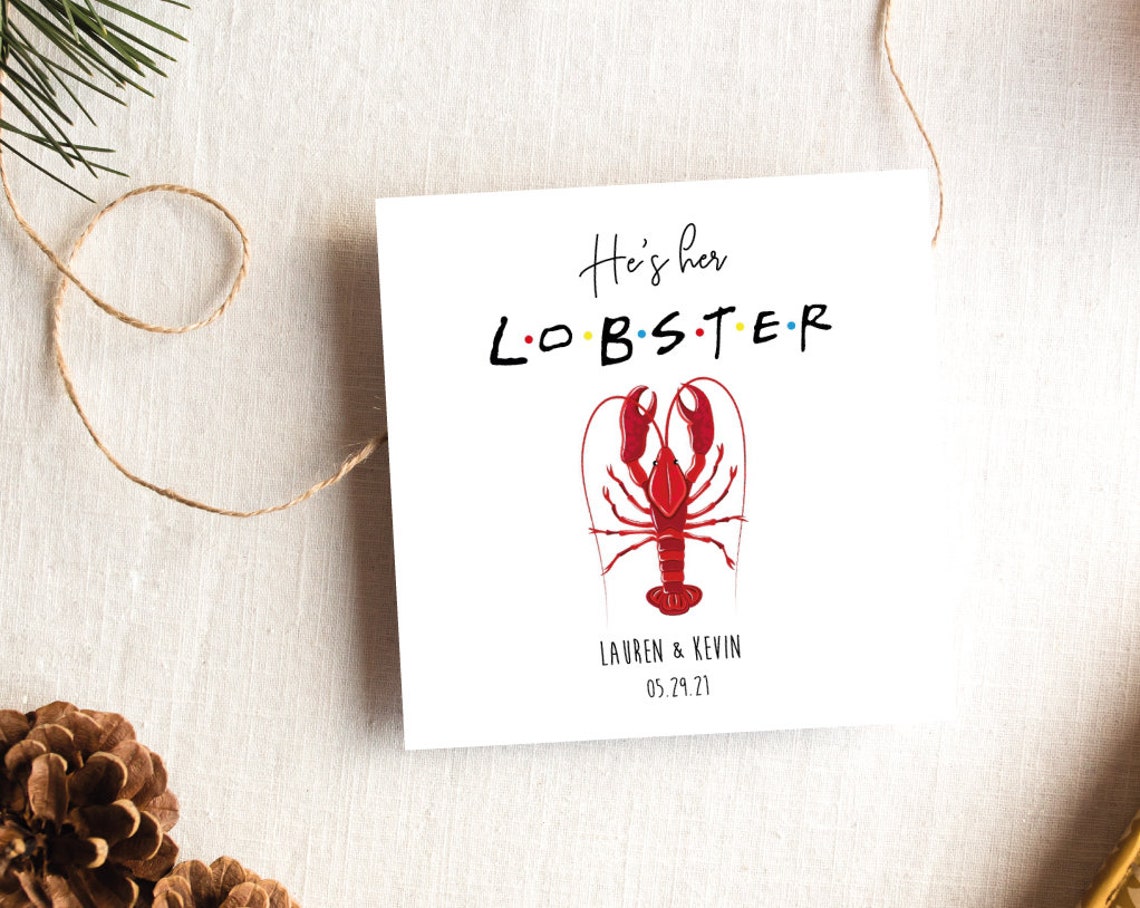 He is Her Lobster Tag Label Friends Tv Show Bridal Shower - Etsy UK