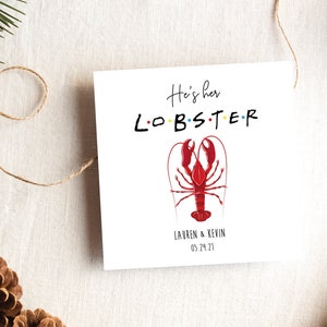 He is Her Lobster Tag Label, Friends Tv Show Bridal Shower, Editable ...