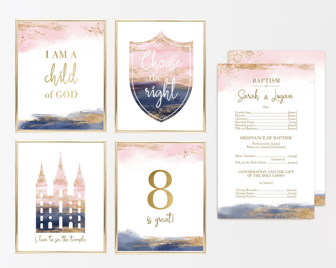 LDS Baptism, Editable LDS Baptism Program, Editable Poster Baptism ...