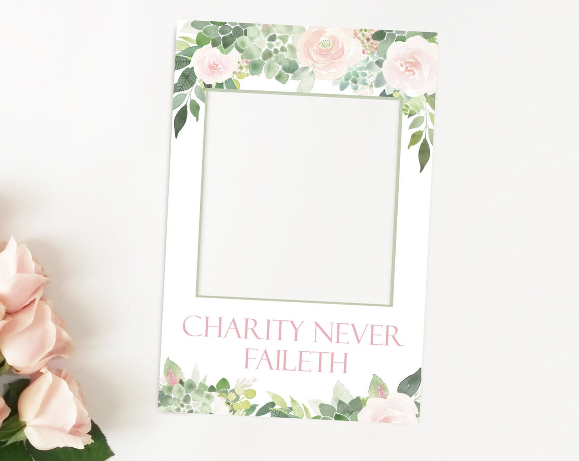 Relief Society Photo Booth Frame, Charity Never Faileth, Relief Society ...