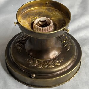 Vintage Ceiling Collar Fixture With Czechoslovakian Glass Shade, Circa ...