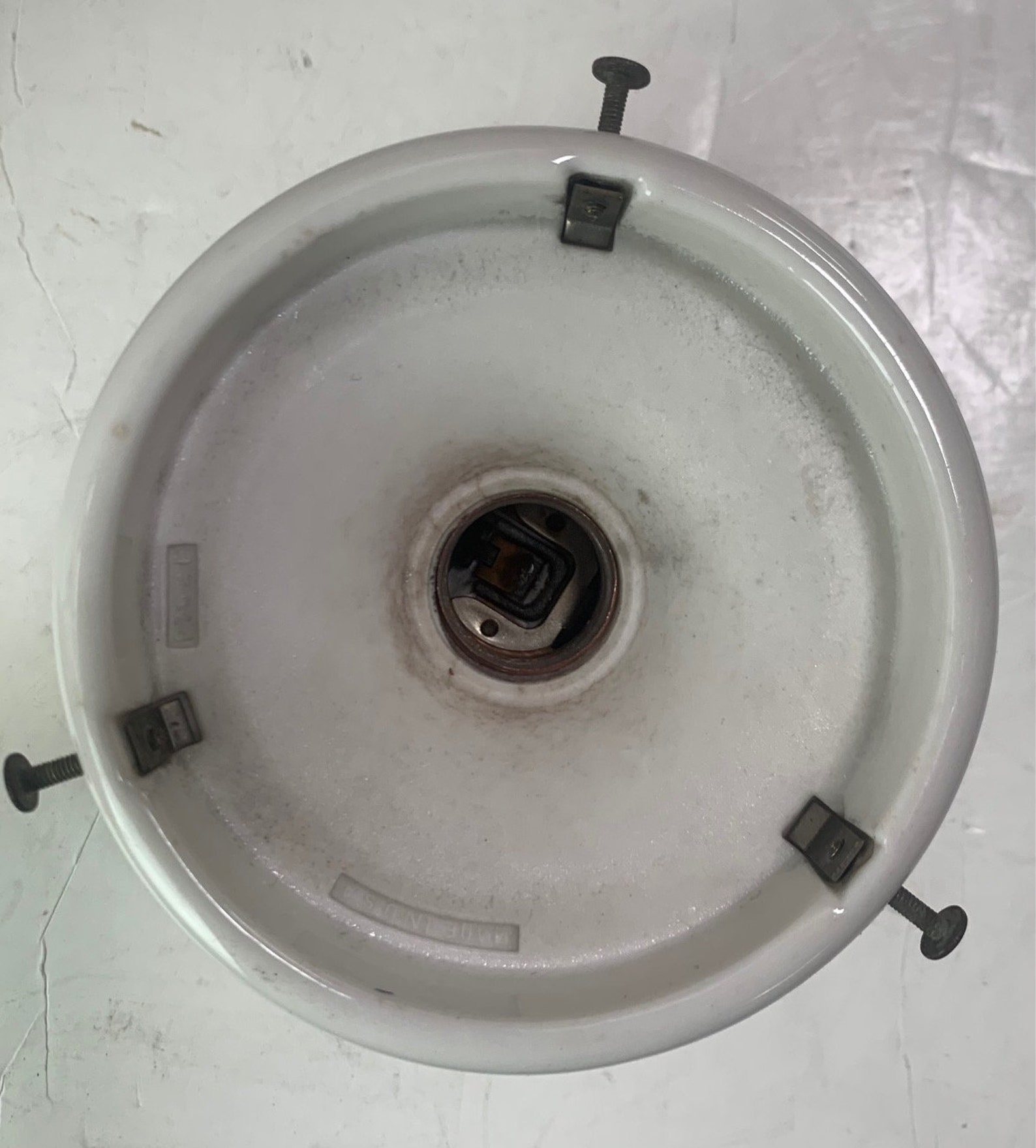 Vintage Pair of Art Deco Porcelain Ceiling Collar Fixtures - Etsy