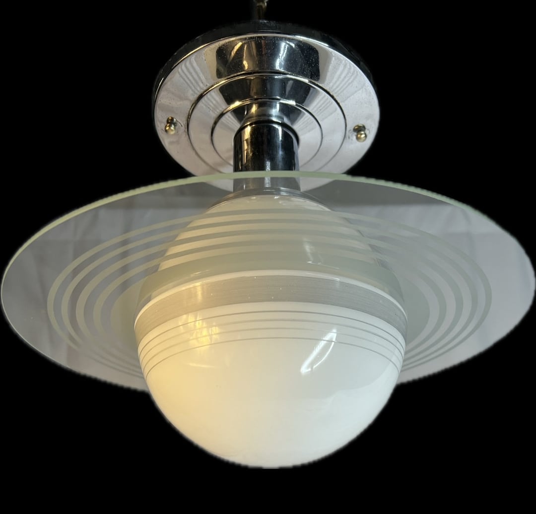 Mid Century Close to Ceiling Saturn Style Light Fixture. - Etsy