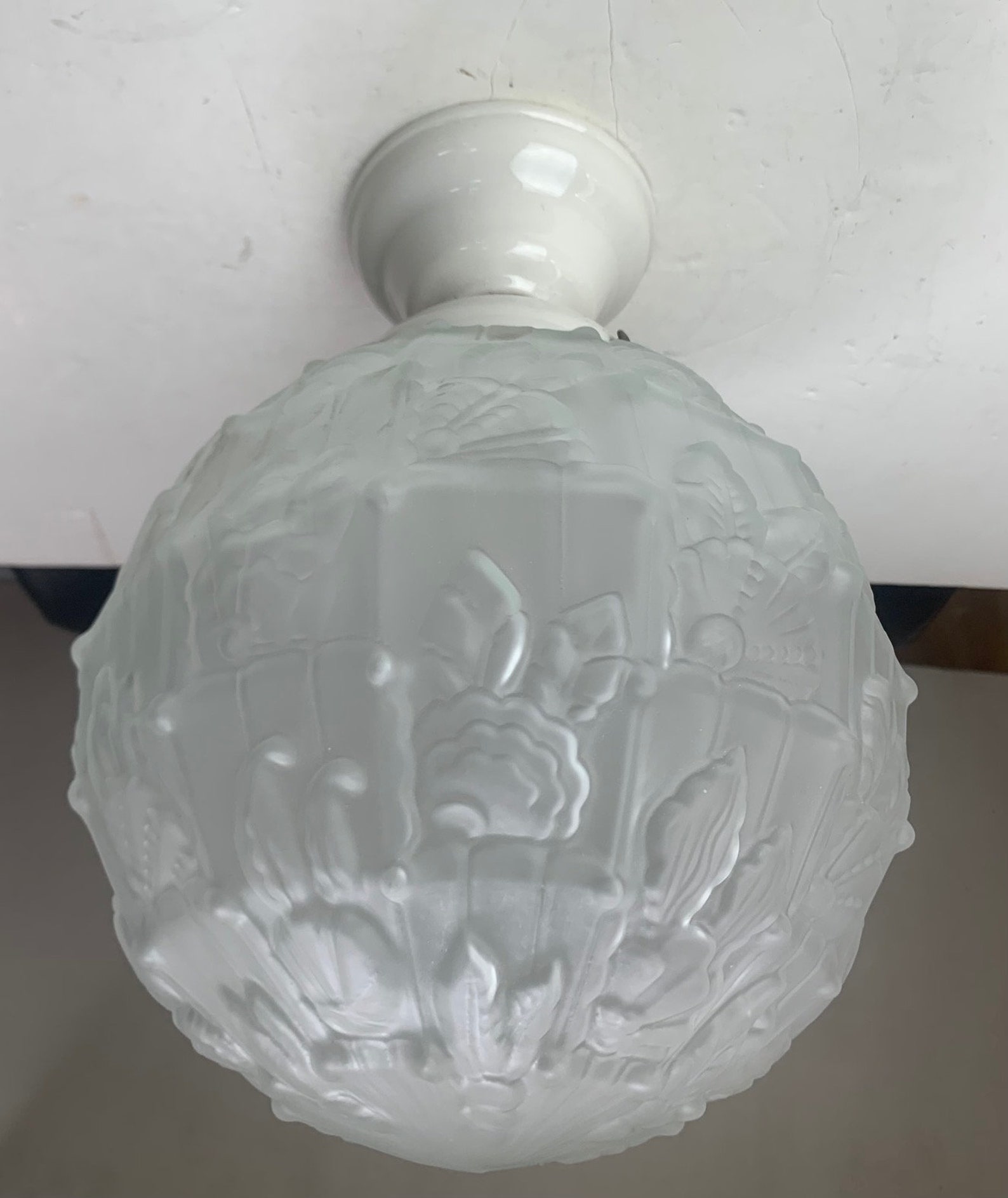 Vintage Pair of Art Deco Porcelain Ceiling Collar Fixtures - Etsy