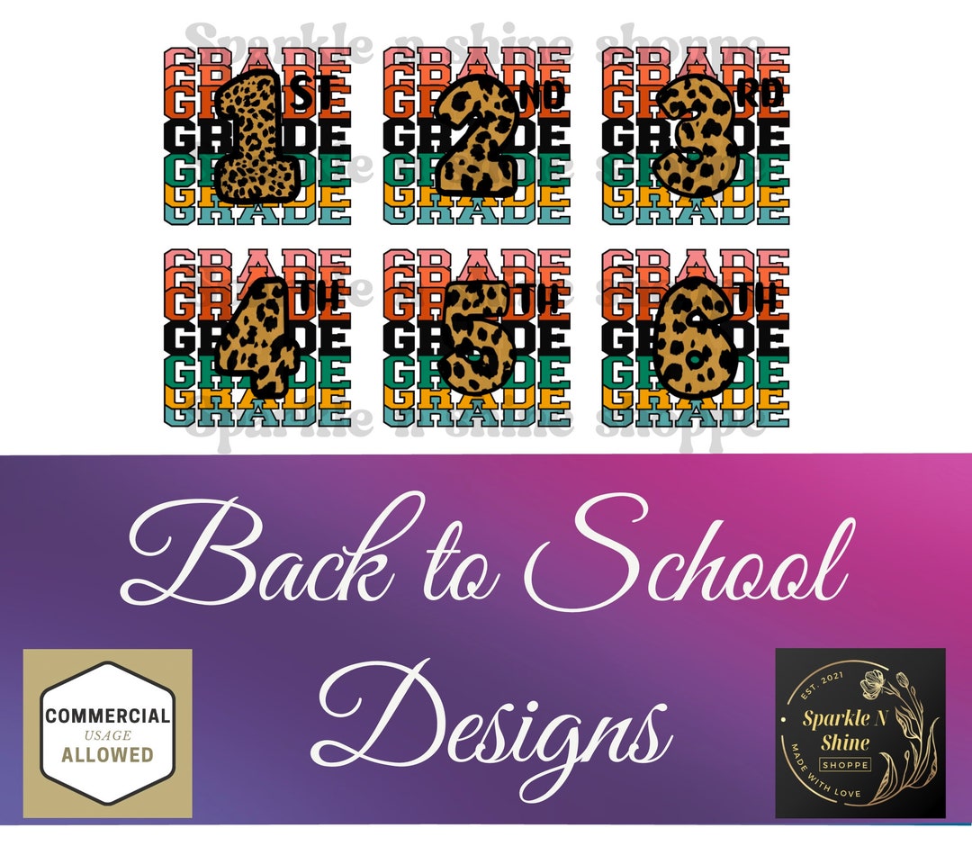 School Designs, School Grade Levels, Png Files, Retro Sublimation Files ...